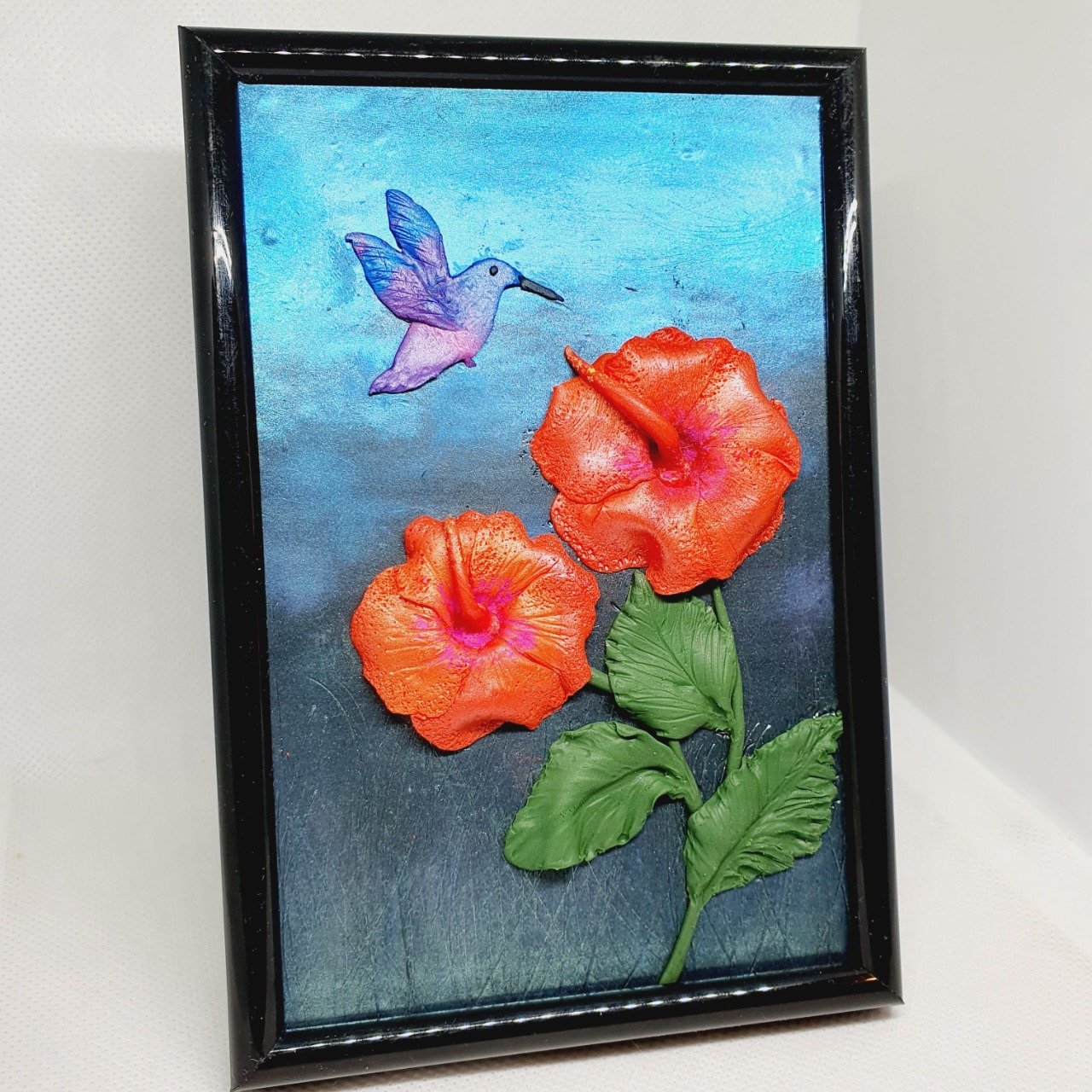 Paradis tropical - colibri et fleurs d'hibiscus - Polyfantaisie